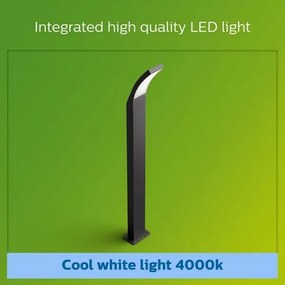 Philips 8719514417816 Splay venkovní svítidlo sloupek LED 12W/1200lm 4000K IP44 antracit