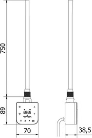 Mexen FA-F elektrická topná tyč s Wi-fi, 900 W, černá - W953-0900-70