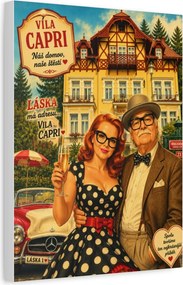 Srdcem darované Veselá osobní ilustrace na přání – Tisk na plátno 30 × 40 cm Varianta grafického zpracování:: Kreslený styl