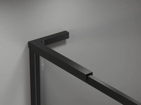 Mexen Kioto-XF L sprchová stěna Walk-in s rámem 90 x 202 cm, průhledná 10 mm, černá - 800-090-174-70-00-XF