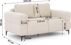 Krémová pohovka 154 cm Helio – Ropez