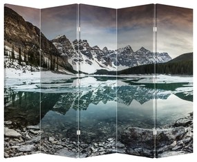 Paraván - Jezero v zimě (210x170 cm)