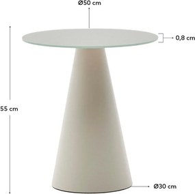 Kulatý odkládací stolek se skleněnou deskou ø 50 cm Wilshire – Kave Home