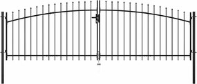 Dvoukřídlé plotové brány Woerden s kopím nahoře 400 x 174,5 cm 145739