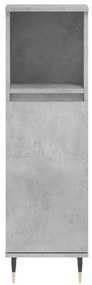 3dílný set koupelnového nábytku betonově šedý kompozitní dřevo,  3190217