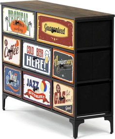 Komoda AUK-W2104 BK, mdf, vícebarevná (103 x 30) cm