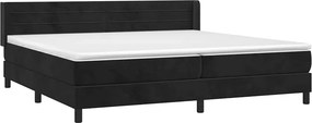 Box spring postel s matrací černá 200x200 cm samet 3131041