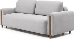 Světle šedá manšestrová rozkládací/s úložným prostorem pohovka 244 cm Arcadova – ELTAP