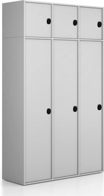 Nástavba pro skříně FRAME, 3x dveře, 1299 x 450 x 427 mm, kódový zámek, šedá