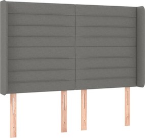 Box spring postel s matrací a LED tmavě šedá 140x200 cm textil 3138958