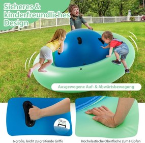 Costway Nafukovací kupolová houpačka pro děti 223 cm velká – modrá a zelená