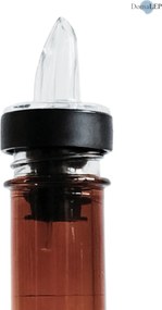 Skleněná láhev na olej 500 ml hnědá s čirou nálevkou VILO