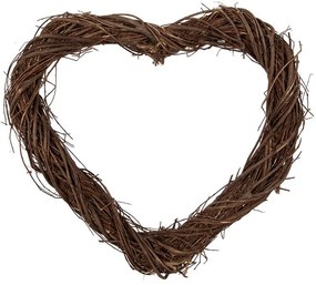 Přírodní hnědé proutěné srdce Woodly S - 30*3*30 cm