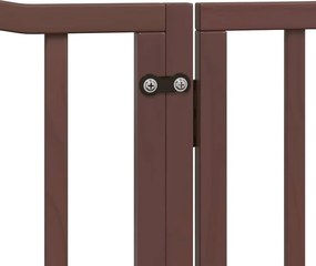 Zábrana pro psy s dvířky skládací 6 panelů hnědá 480 cm topol 3155637