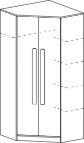 Casarredo - Komfort nábytek Dětská rohová šatní skříň GYT 2 antracit/bílá/modrá