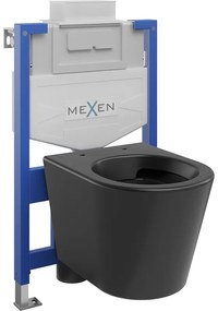 Mexen WC podomítkový set Felix XS-U stojan s WC mísou Rico, Matná černá - 6853372XX85