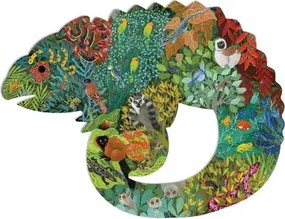 DJECO Obrysové puzzle Chameleon / 150 dílků / 62x46 cm