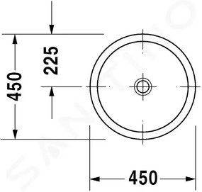 DURAVIT - Architec Umyvadlo bez přepadu, průměr 450 mm, bílá (0318450000)