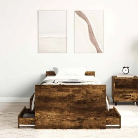 Rám postele s hlavovým a nožním čelem kouřový dub 90 x 190 cm 3203814