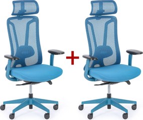 Kancelářská židle MIDA 1+1 ZDARMA, modrá