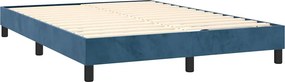 Box spring postel s matrací tmavě modrá 140x190 cm samet 3127671