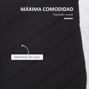 HOMCOM Set 4 čalouněných jídelních židlí z lnu - Moderní kuchyňské židle s vysokým opěradlem a kovovými nohami, nosnost 120 kg, pro obývací pokoj, 41…