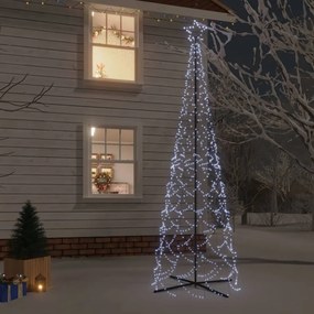 vidaXL Vánoční stromek kužel 500 studených bílých LED diod 100x300 cm