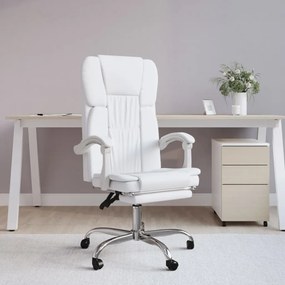 Polohovací kancelářská židle bílá umělá kůže,  349624
