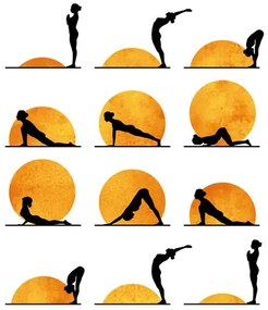 Plakát, Obraz - Kubistika - Yoga sun, (40 x 60 cm)