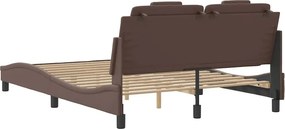 Rám postele Viana bez matrace hnědý 140x190 cm umělá kůže 3208091