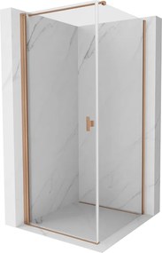 Mexen Mist-B, 1-křídlý ​​výklopný sprchový kout 85 x 85 cm, čiré sklo, měděný matný profil, 8A2T-085-085-65-00