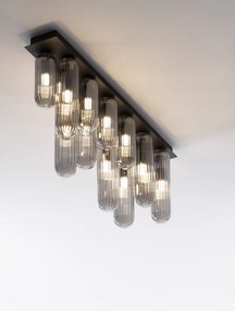 Šedé skleněné stropní svítidlo se skleněným stínidlem 10x72 cm Gustave – Nova Luce