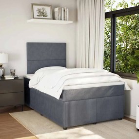 Box spring postel s matrací tmavě šedý 120x190 cm samet 3292281