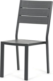 Zahradní sestava 1+6 WOODIE - šedý polywood / kovová konstrukce