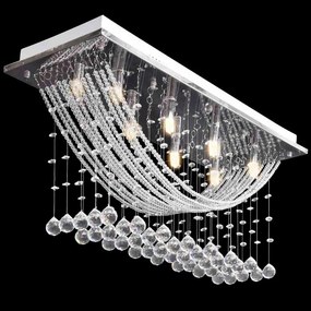 Bílé stropní svítidlo s křišťálovými ověsky, pro 8 žárovek G9, 29 cm 241391