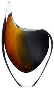 Skleněná váza hutní 06, zlatý topaz a kouřově černá, 22 cm | České hutní sklo od Artcristal Bohemia