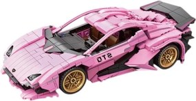 Stavebnice auta SUPERCAR No.J2010 růžová - 702 dílků
