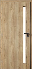 Solodoor Interiérové dveře Etta 8, 60 P, 60 × 197 cm, fólie, pravé, dub Halifax, prosklené