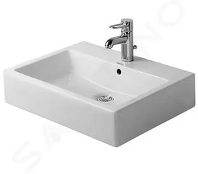 DURAVIT - Vero Umyvadlo na desku, 500x470 mm, s přepadem, s otvorem pro baterii, WonderGliss, bílá (04525000001)