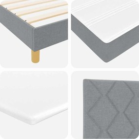 Postel s boxspringem s čelo Světle šedá 200 x 80 cm textil 3341321