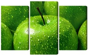 Vícedílný obraz Zelená Jablka V Makro Měřítku Nedostatek Nedostatek Přírodní plátno 60x40