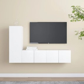 3dílný set TV skříněk bílý kompozitní dřevo 3078673