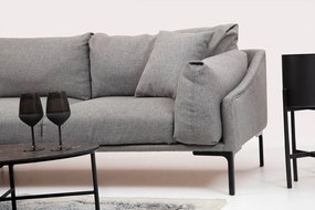 Designová rohová sedačka Pallavi 255 cm šedá - levá