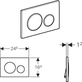Geberit Sigma20 - Ovládací tlačítko Sigma20, černá matná/černá, 115.882.16.1