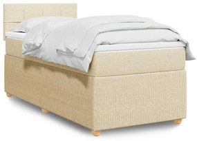 Box spring postel s matrací krémová 100 x 200 cm textil 3289672