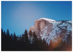 Skleněný obraz - Noční vrchol hor (70x50 cm)