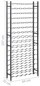 vidaXL Marketos Stojan na víno na 96 lahví černý železný