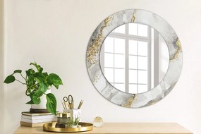 Kulaté zrcadlo s dekorem Bílé mramorové zlato fi 50 cm