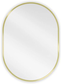Mexen Loft, oválné koupelnové zrcadlo 70 x 50 cm, barva rámu zlatá lesklá, 9851-070-050-000-50