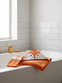 Sinsay - Ručník s kapucí s motivem lišky a mycí žínkou - oranžová